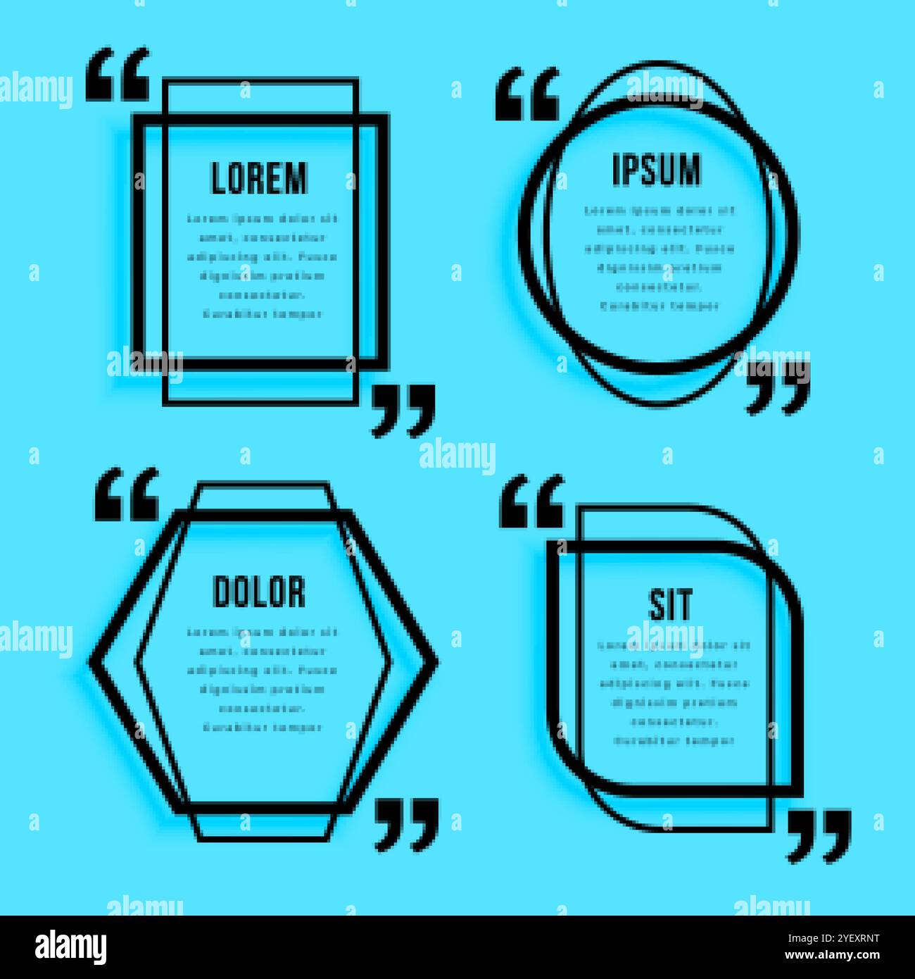 creative line style quotes template design set Stock Vector Image & Art ...
