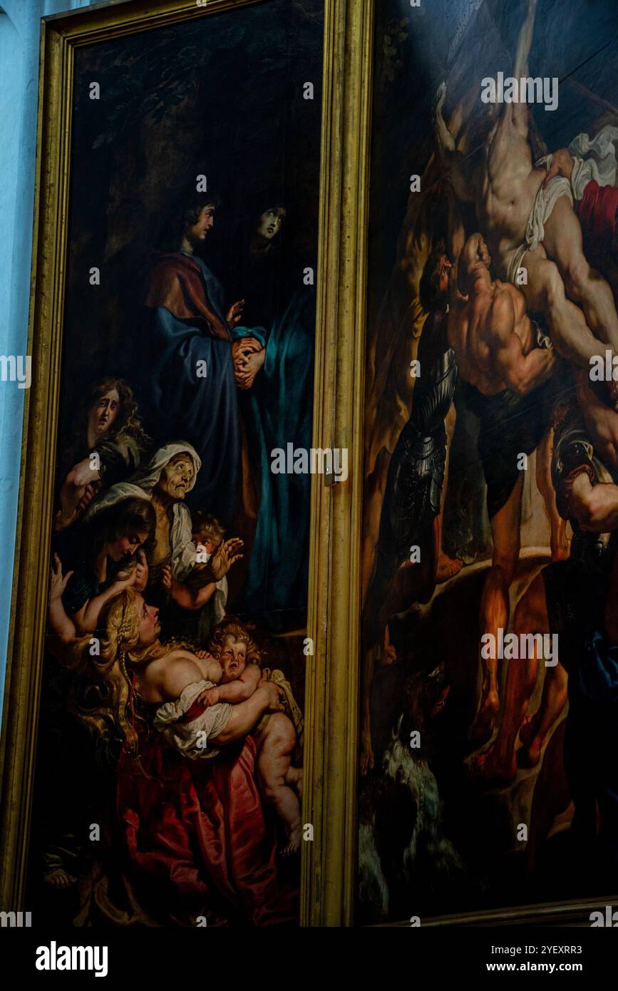 The Elevation of the Cross by Peter Paul Rubens at the Cathedral of Our Lady in Antwerp, Belgium ...