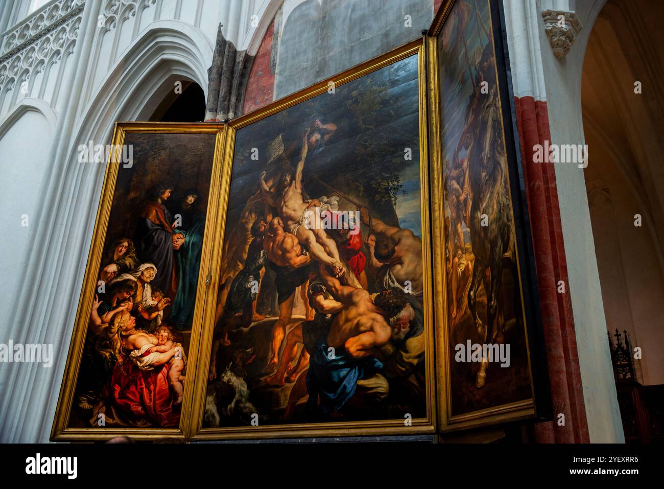 The Elevation of the Cross by Peter Paul Rubens at the Cathedral of Our Lady in Antwerp, Belgium ...