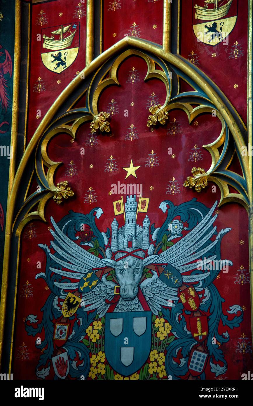 Dramatic work of heraldic art in Gothic Our Lady Cathedral in Antwerp ...