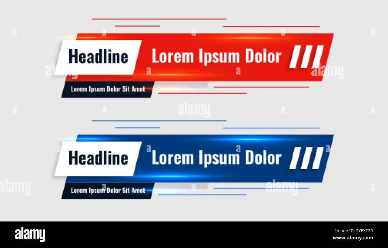 red and blue shiny lower third template banner Stock Vector Image & Art ...