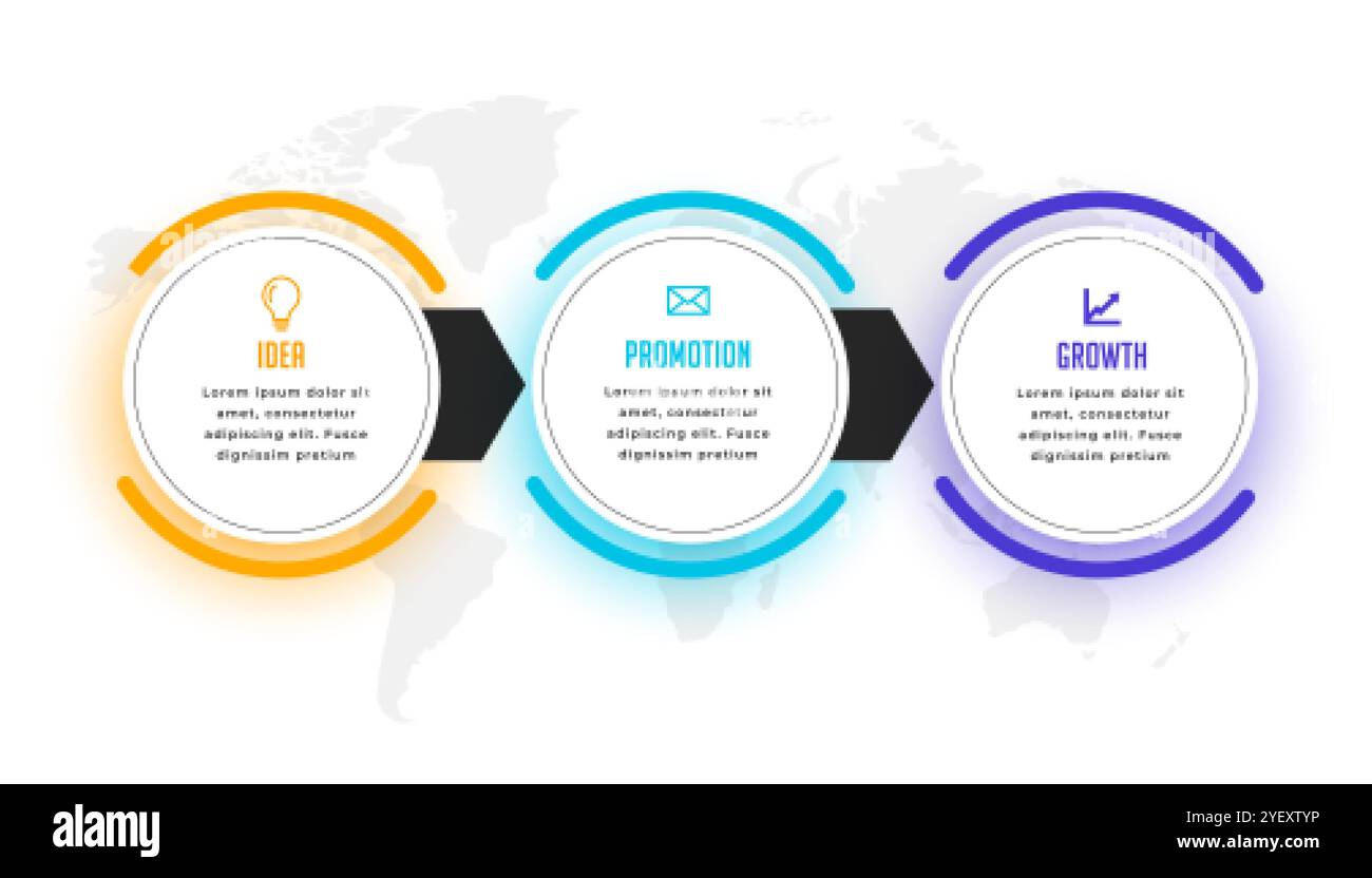 three steps business infographic visualization template design Stock Vector Image & Art - Alamy