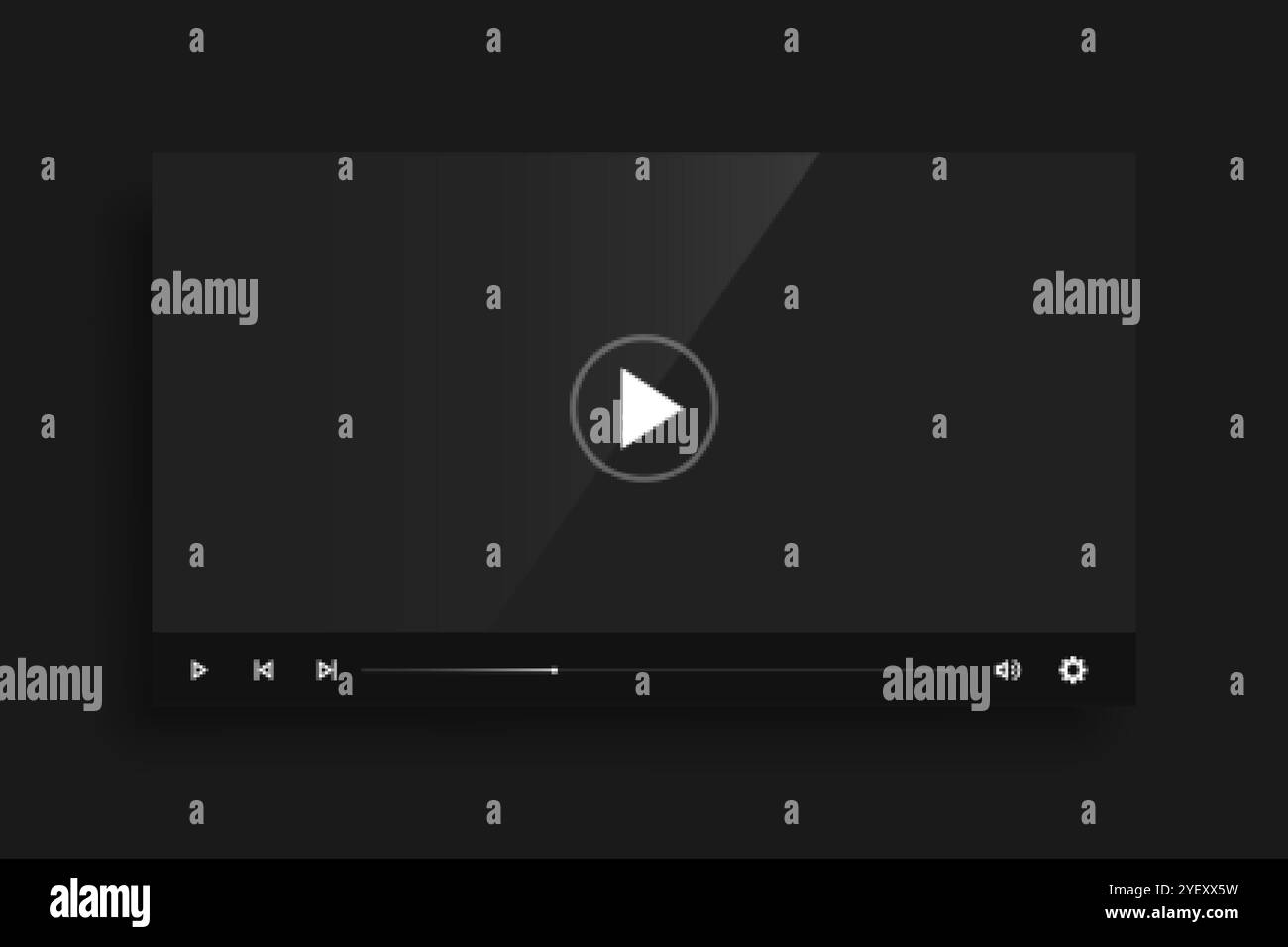 dark black video player template skin design Stock Vector Image & Art ...