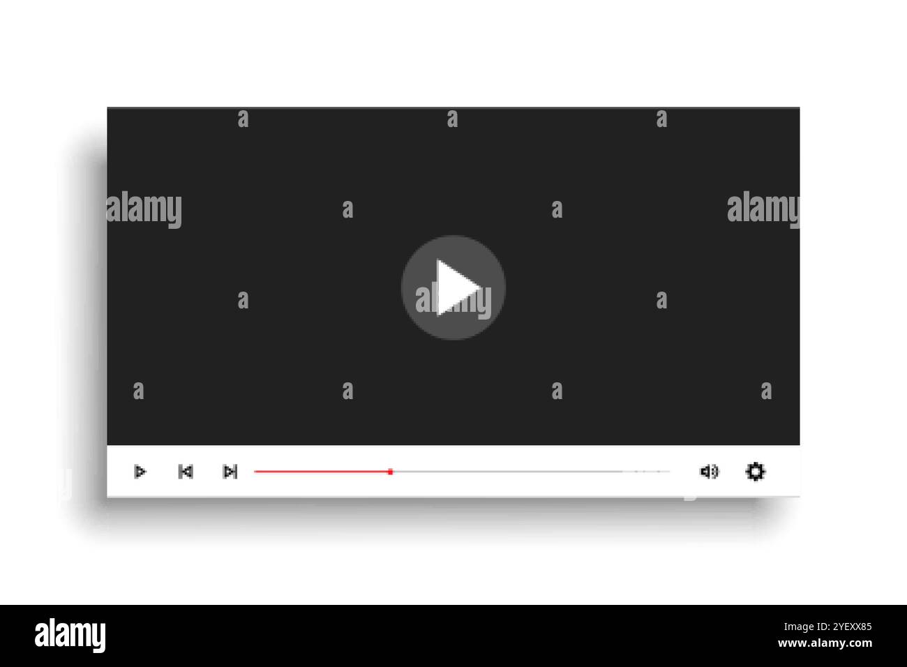 minimal white style video player mockup template design Stock Vector ...