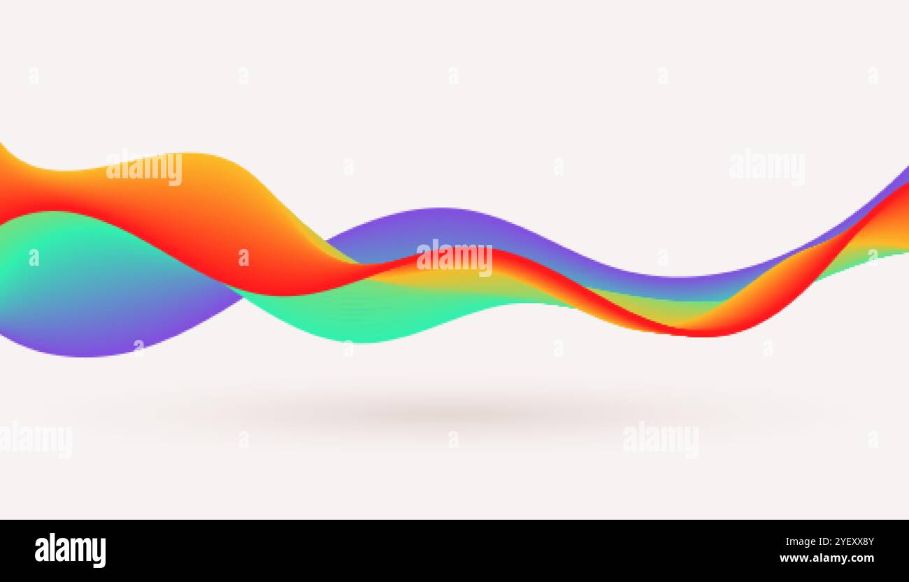 dynamic colorful fluid wave flowing background design Stock Vector ...