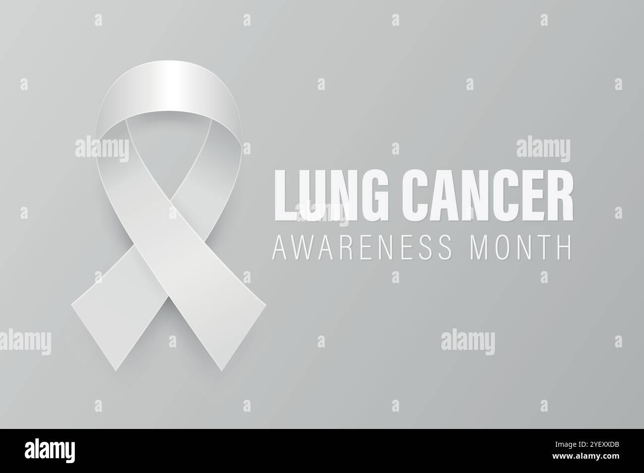 Vector Realistic Lung Cancer Awareness Banner With White Ribbon ...