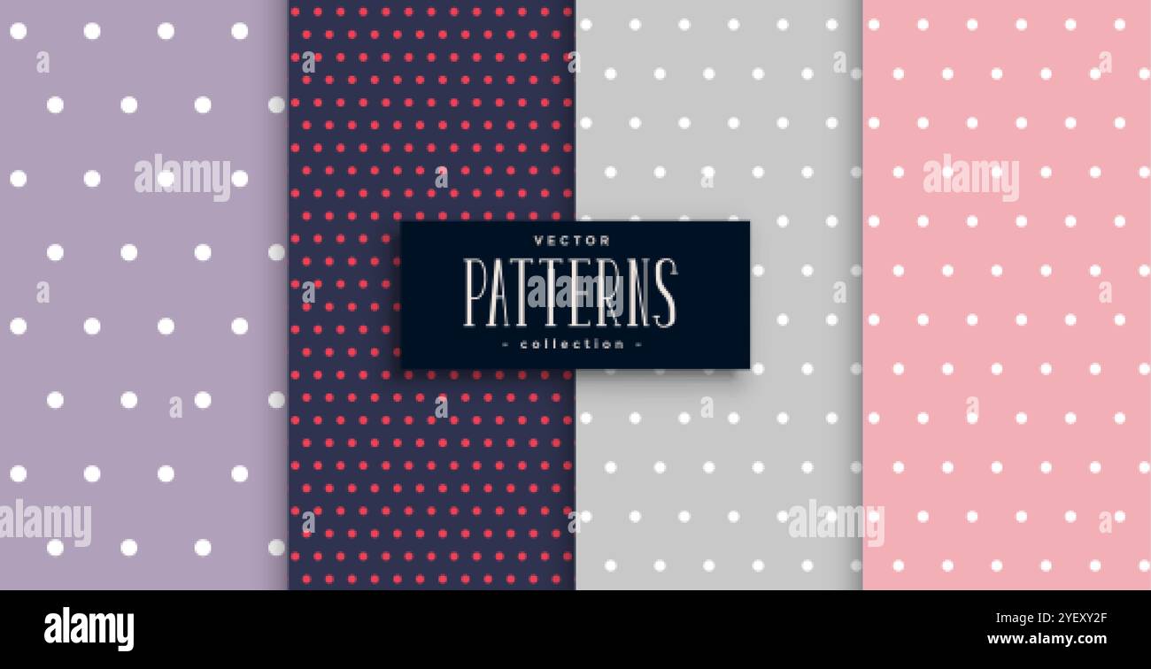 cute polks dots patterns set of four Stock Vector Image & Art - Alamy