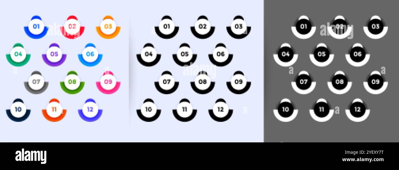 Number set pointer button hi-res stock photography and images - Alamy