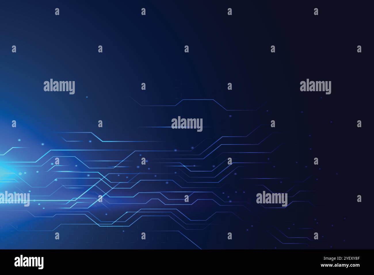 Ai technology circuit glowing blue Stock Vector Images - Alamy