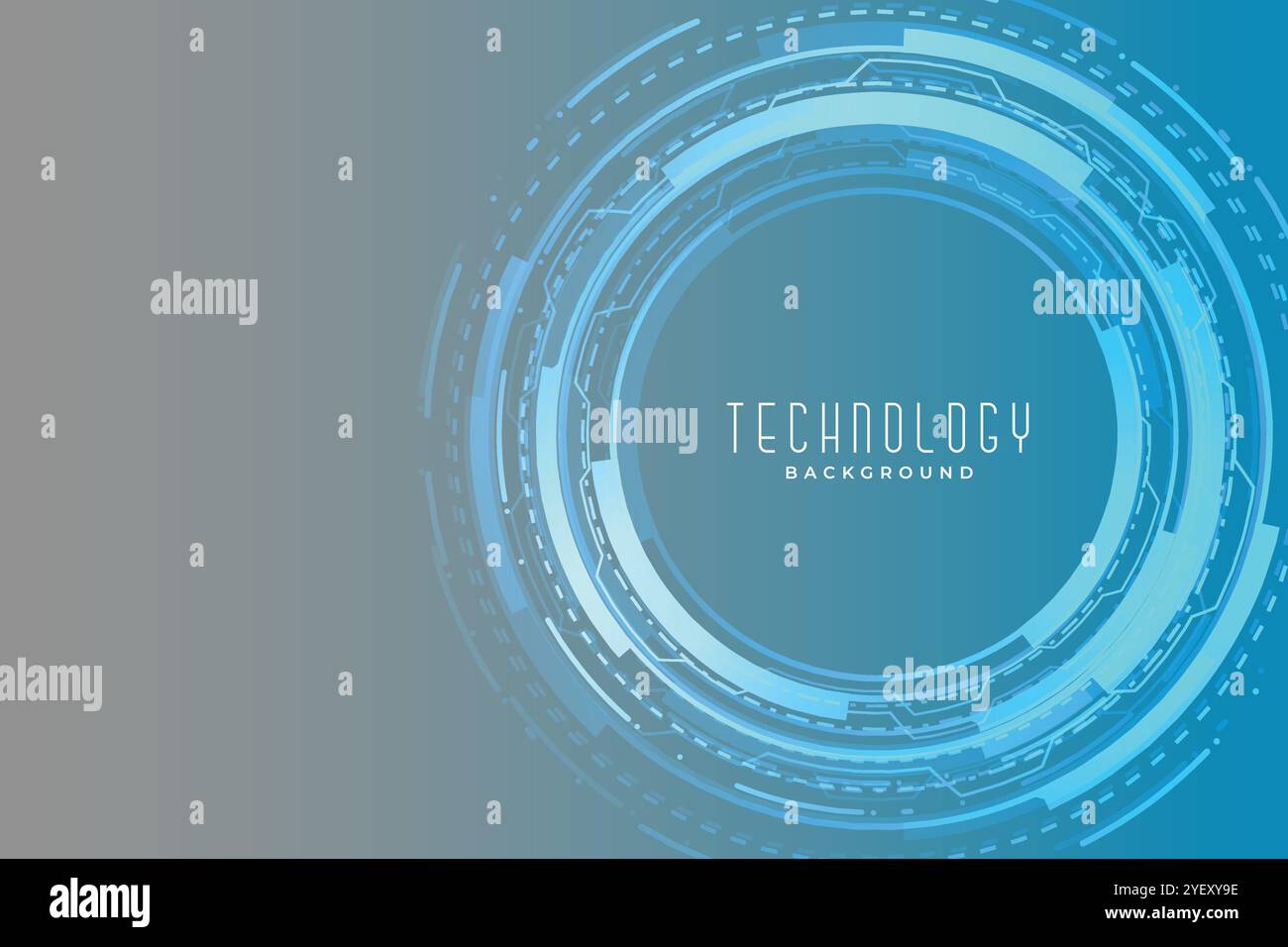 digital technology circular futuristic banner glowing design Stock ...