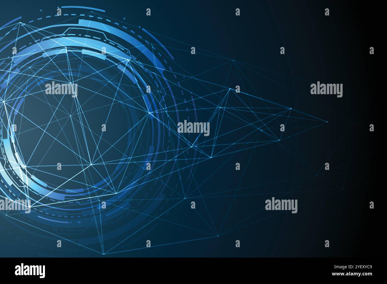 futuristic technology data visualization banner with circuit diagram ...