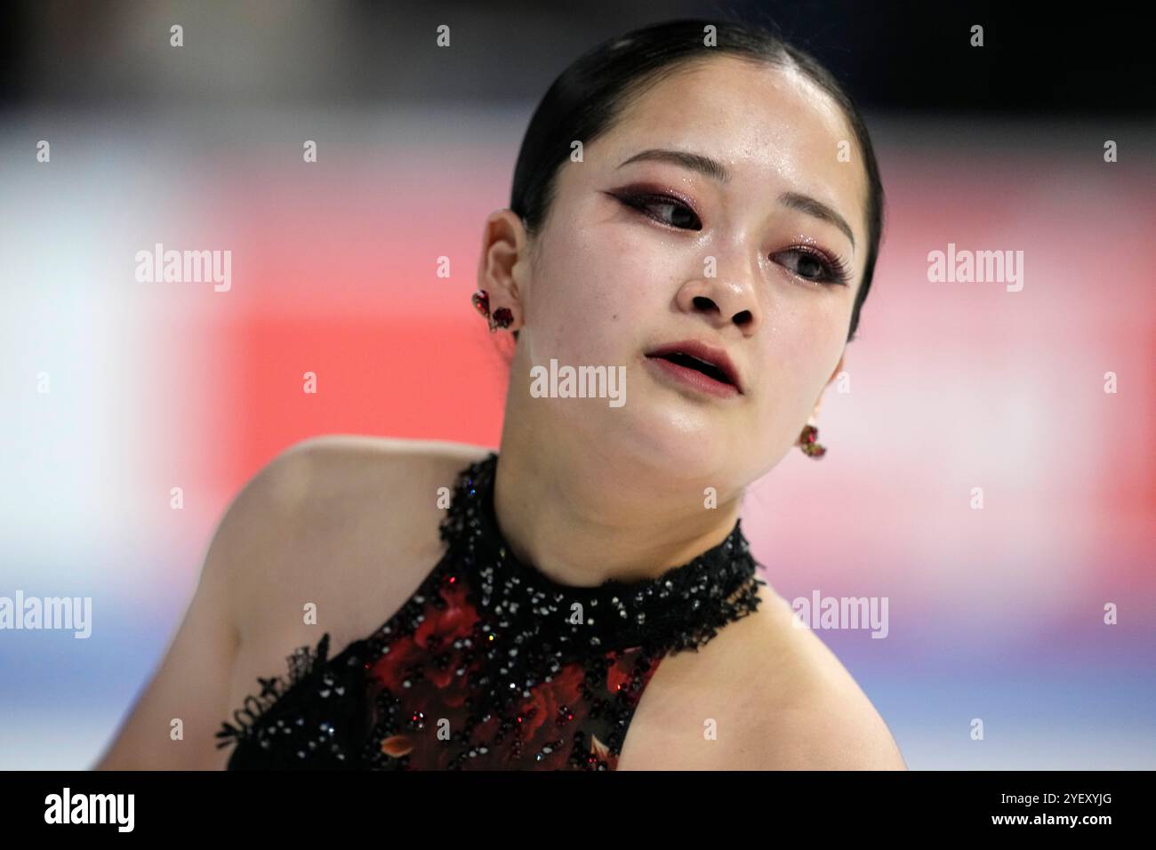 Rinka Watanabe of Japan competes during the women's free skate program ...