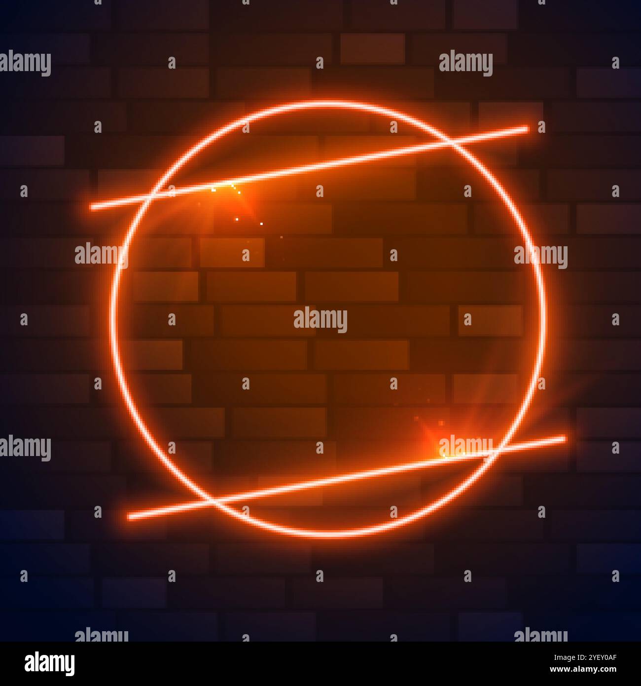 Abstract orange neon glow frame Stock Vector Images - Alamy