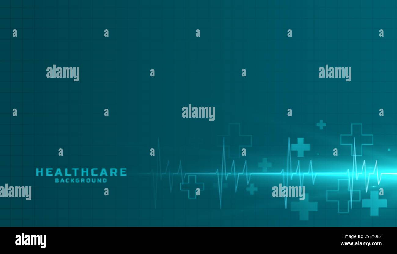 medical and healthcare background with cardiograph line Stock Vector ...