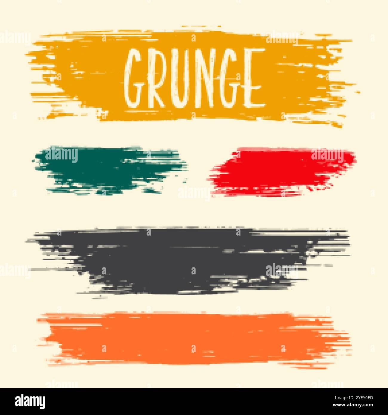 dirty grunge brush paint stroke collection design Stock Vector Image ...