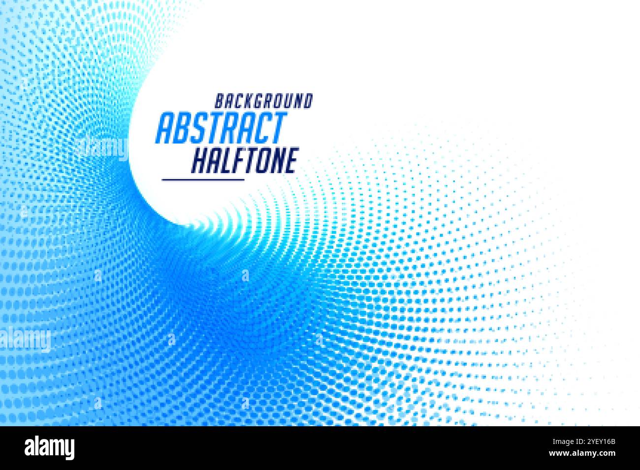 abstract blue halftone swirl shape on white background Stock Vector ...
