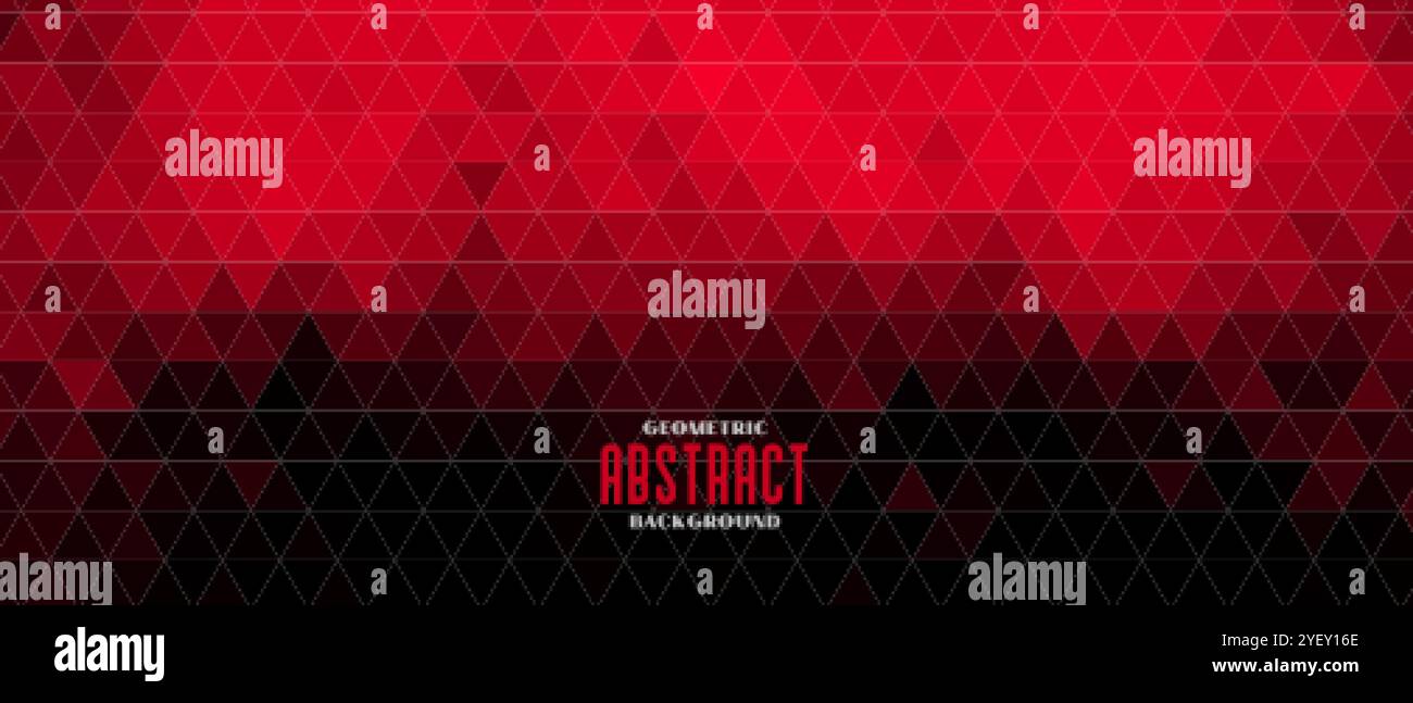 red and black abstract triangle pattern banner design Stock Vector ...