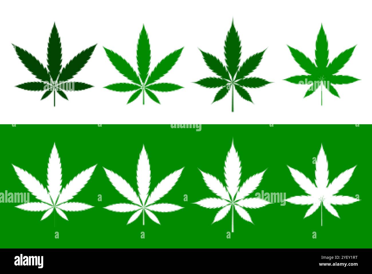 Set green weed leaves hi-res stock photography and images - Alamy