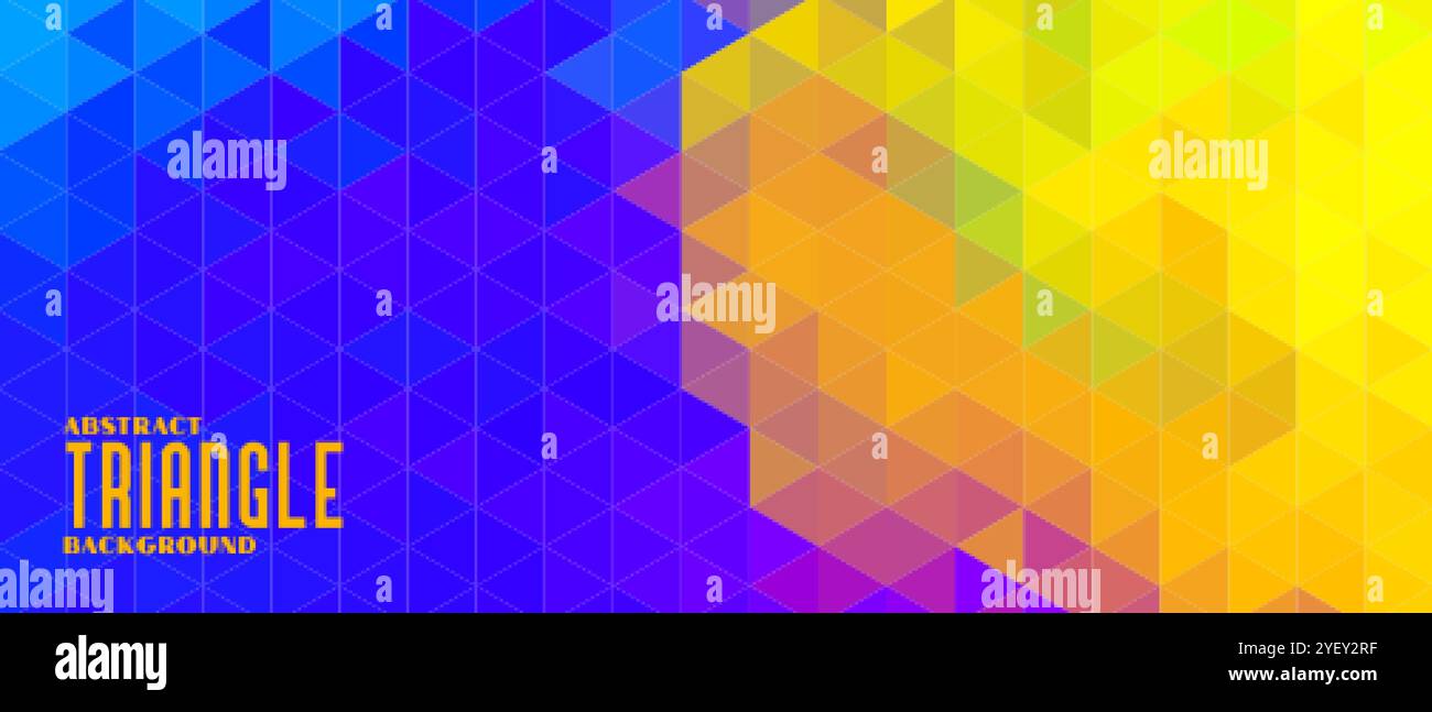 yellow and blue abstract triangle pattern banner design Stock Vector Image & Art - Alamy