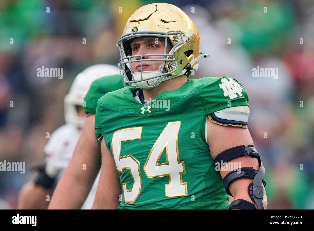 SOUTH BEND, IN - SEPTEMBER 28: Notre Dame Fighting Irish offensive ...