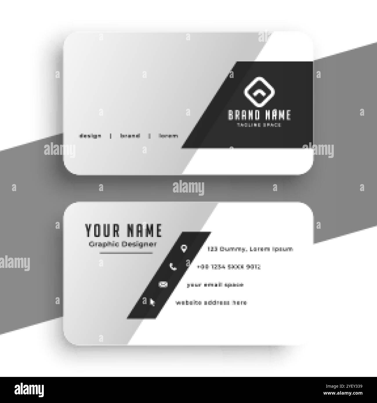 clean minimal grey business card template design Stock Vector Image ...