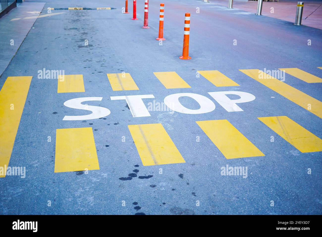 Stop sign on concrete ground hi-res stock photography and images - Alamy