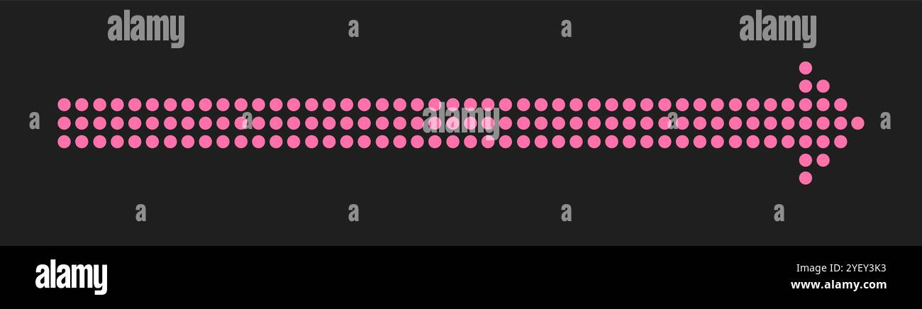 Straight Long Arrow. Pink Dashed arrow icon. Symbol for apps and web ...