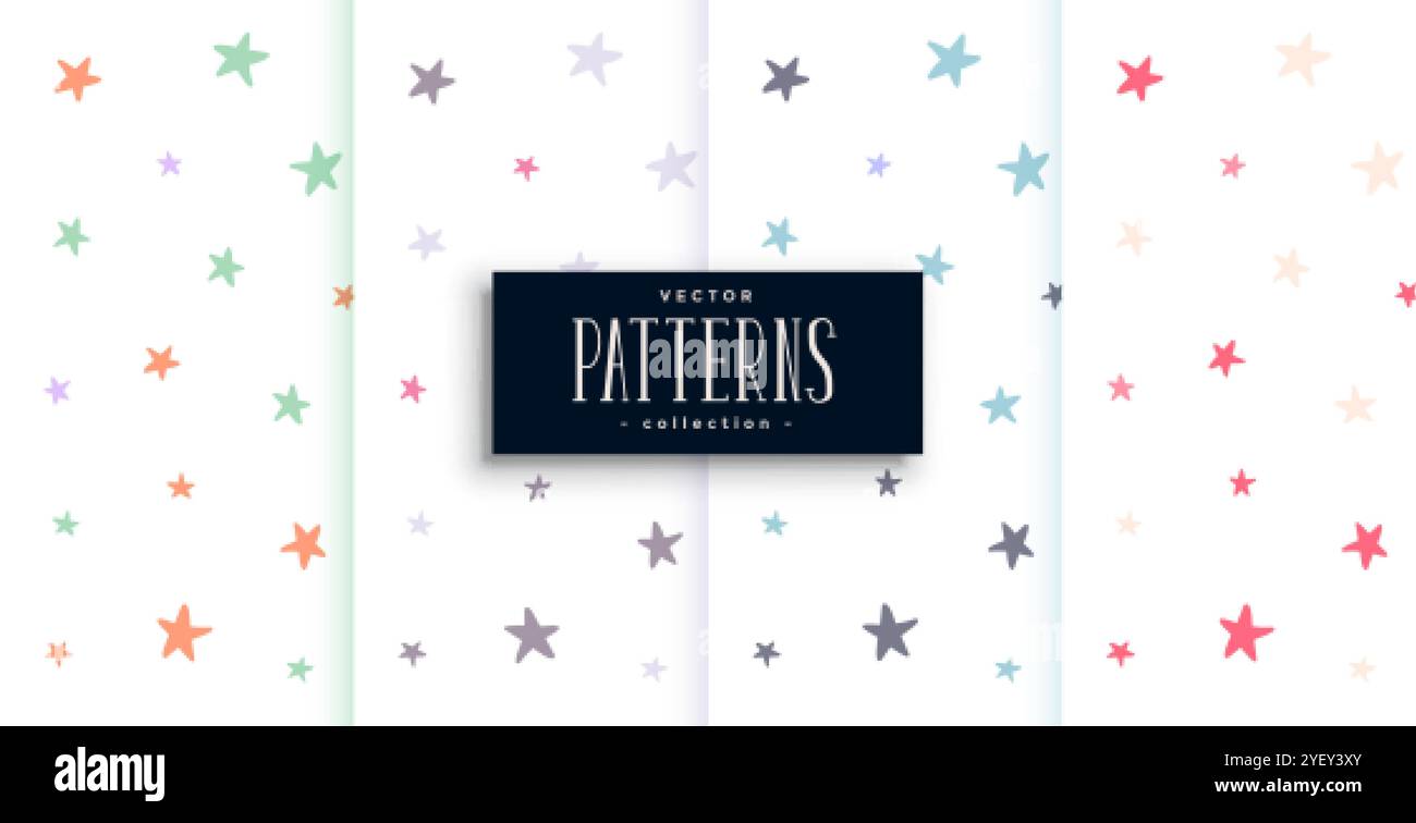 white background with colorful stars pattern set Stock Vector Image & Art - Alamy