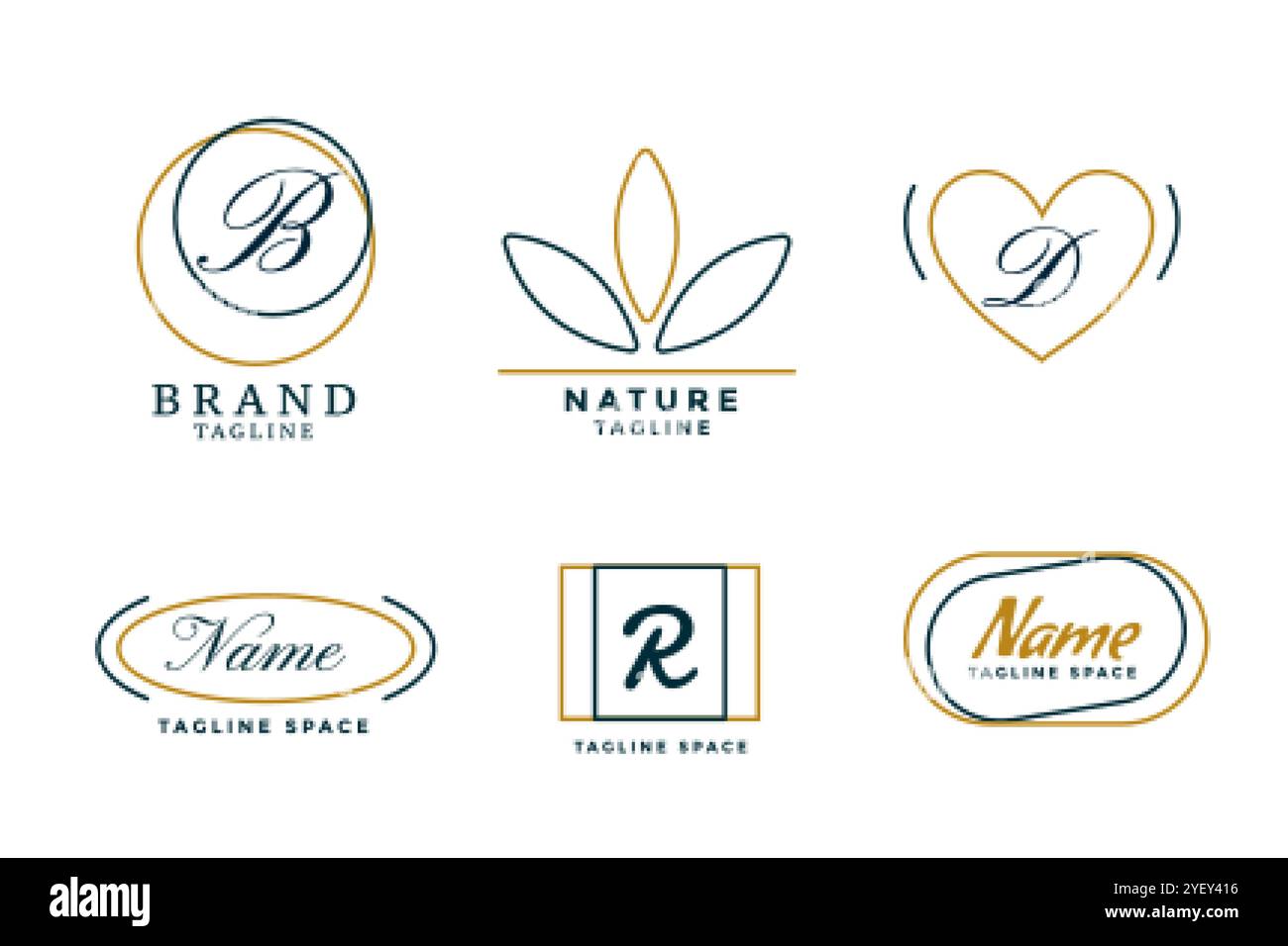 line style elegant minimal logos set of six Stock Vector Image & Art ...