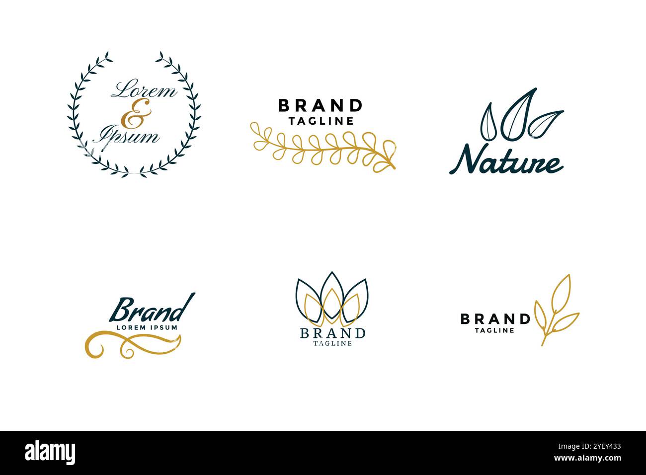 beautiful nature logos or wedding monograms collection Stock Vector ...