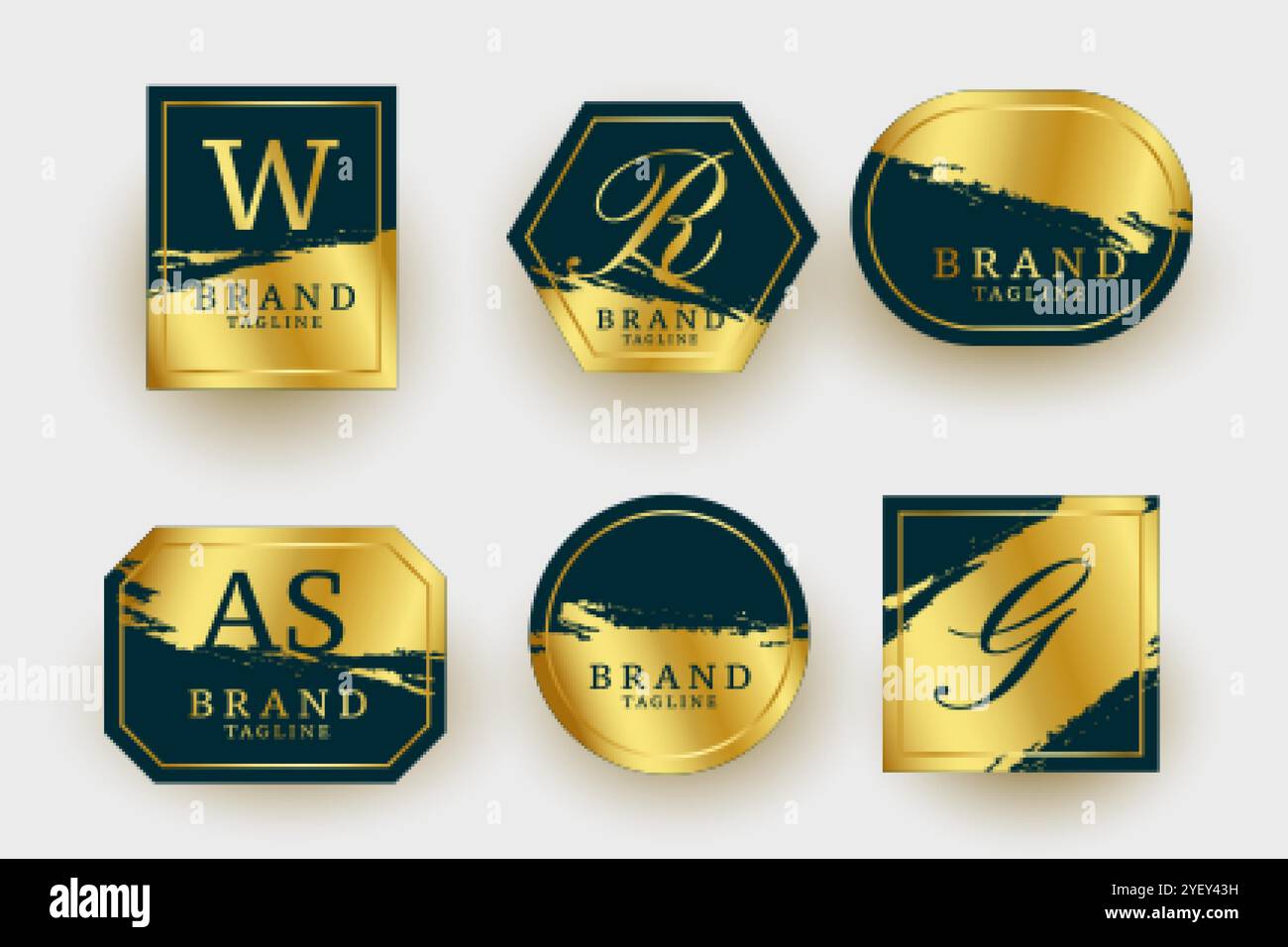geometric luxury golden logos or wedding monograms collection Stock ...