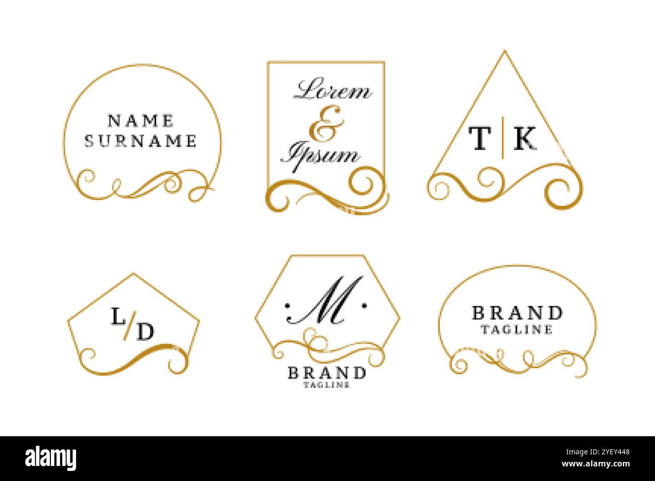 beautiful elegant logos or wedding monograms collection Stock Vector ...