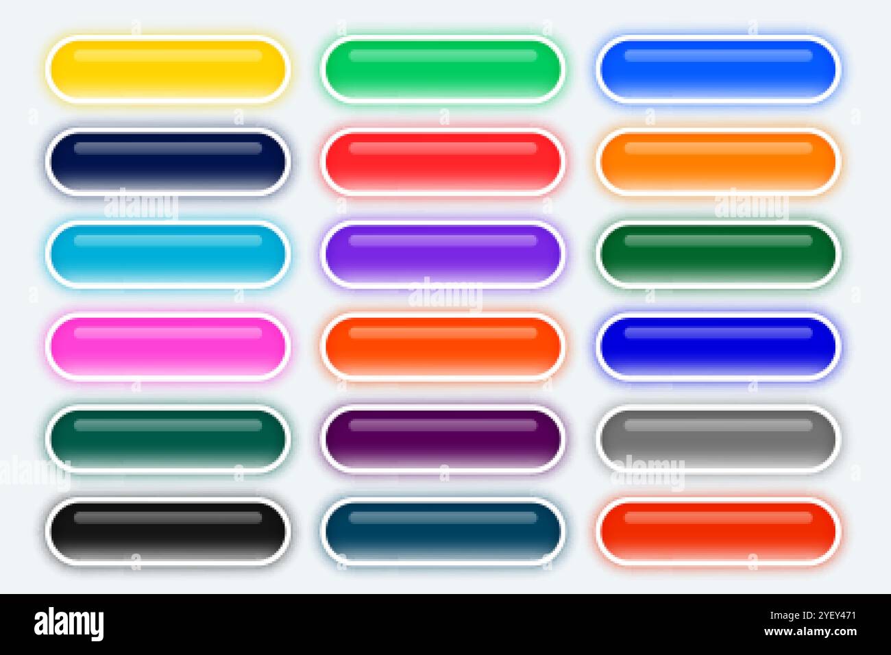 big set of rounded web wide buttons Stock Vector Image & Art - Alamy