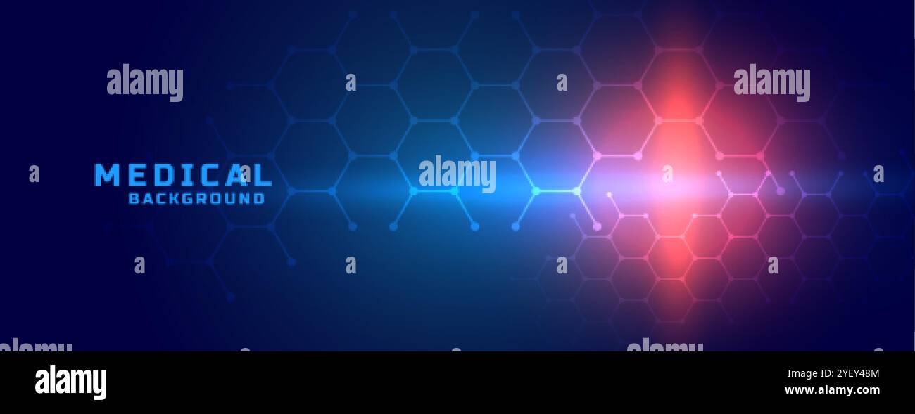 medical science banner with hexagonal shapes design Stock Vector Image ...