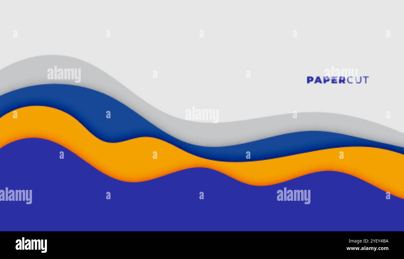 Background blue papercut shapes Stock Vector Images - Alamy