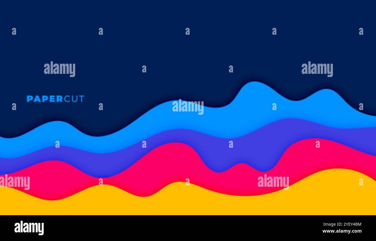 Background blue papercut shapes Stock Vector Images - Alamy