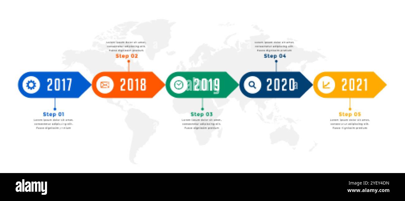 yearly timeline infographic workflow business template design Stock ...
