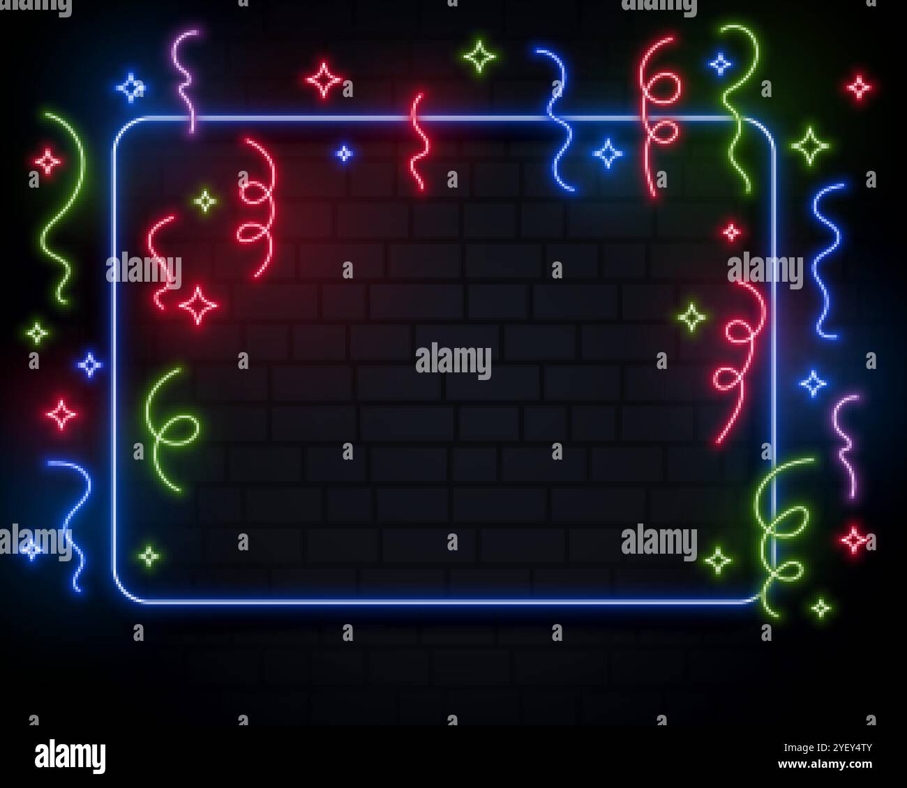 neon lights confetti celebration event background design Stock Vector ...
