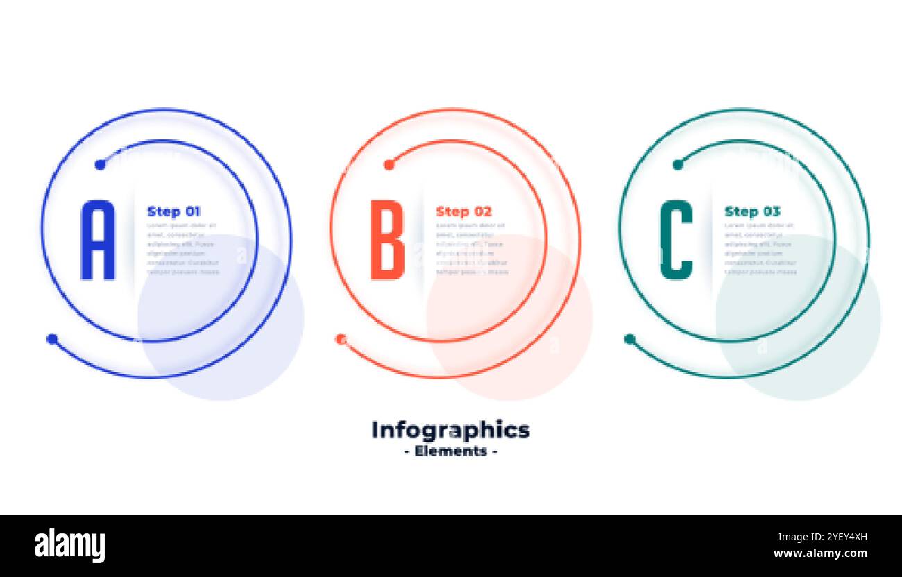 three steps infographic template in spiral line shape design Stock ...