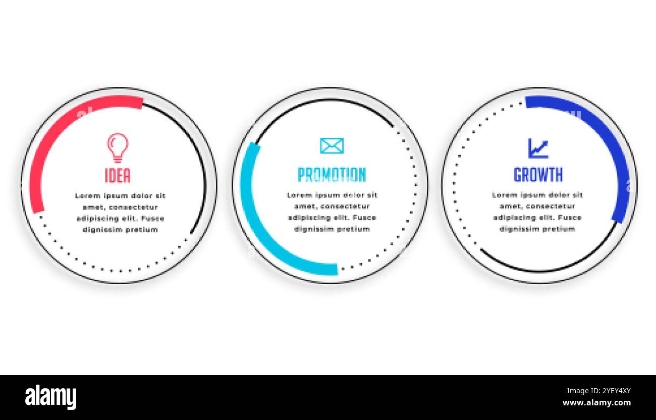 three steps circular infographic template modern design Stock Vector ...