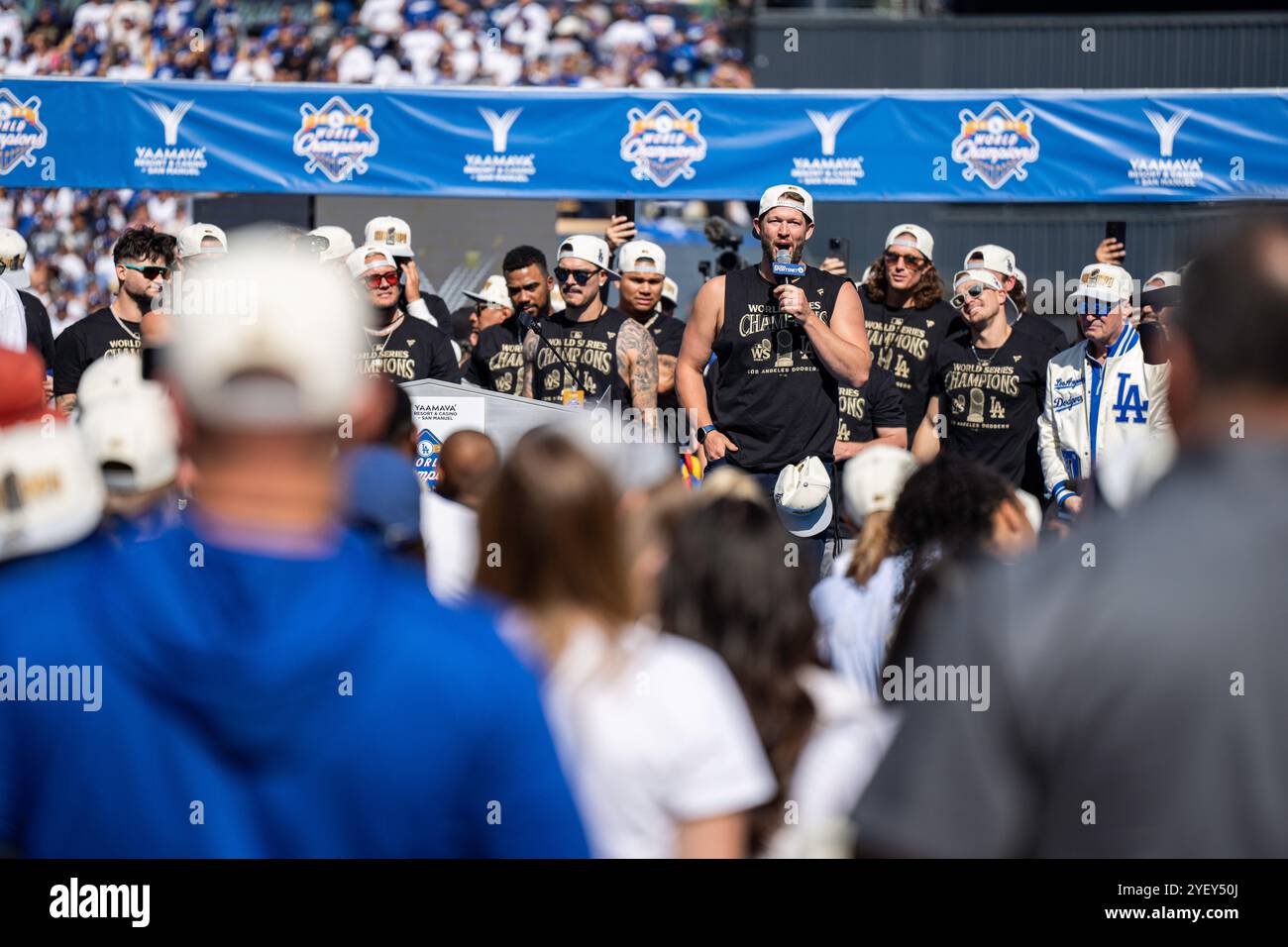 Los Angeles Dodgers pitcher Clayton Kershaw celebrates during the Los ...