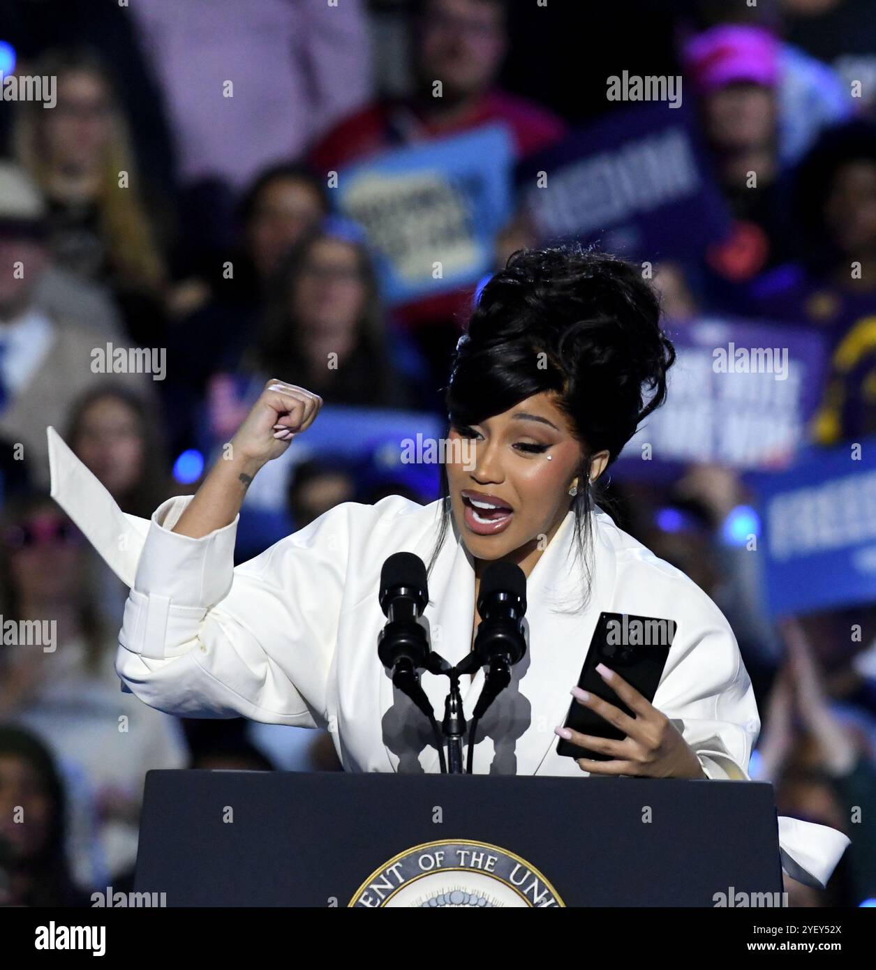 November 1, 2024, West Allis, Wisconsin, USA: Entertainer CARDI B comes ...