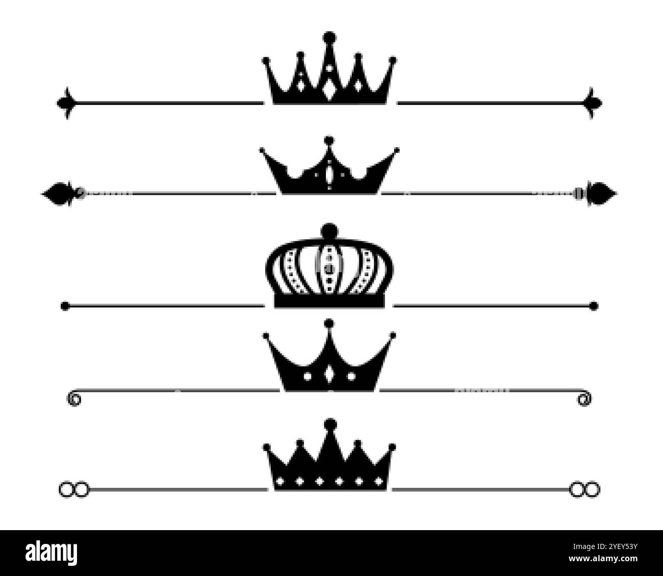 set of crown separator or border design Stock Vector Image & Art - Alamy