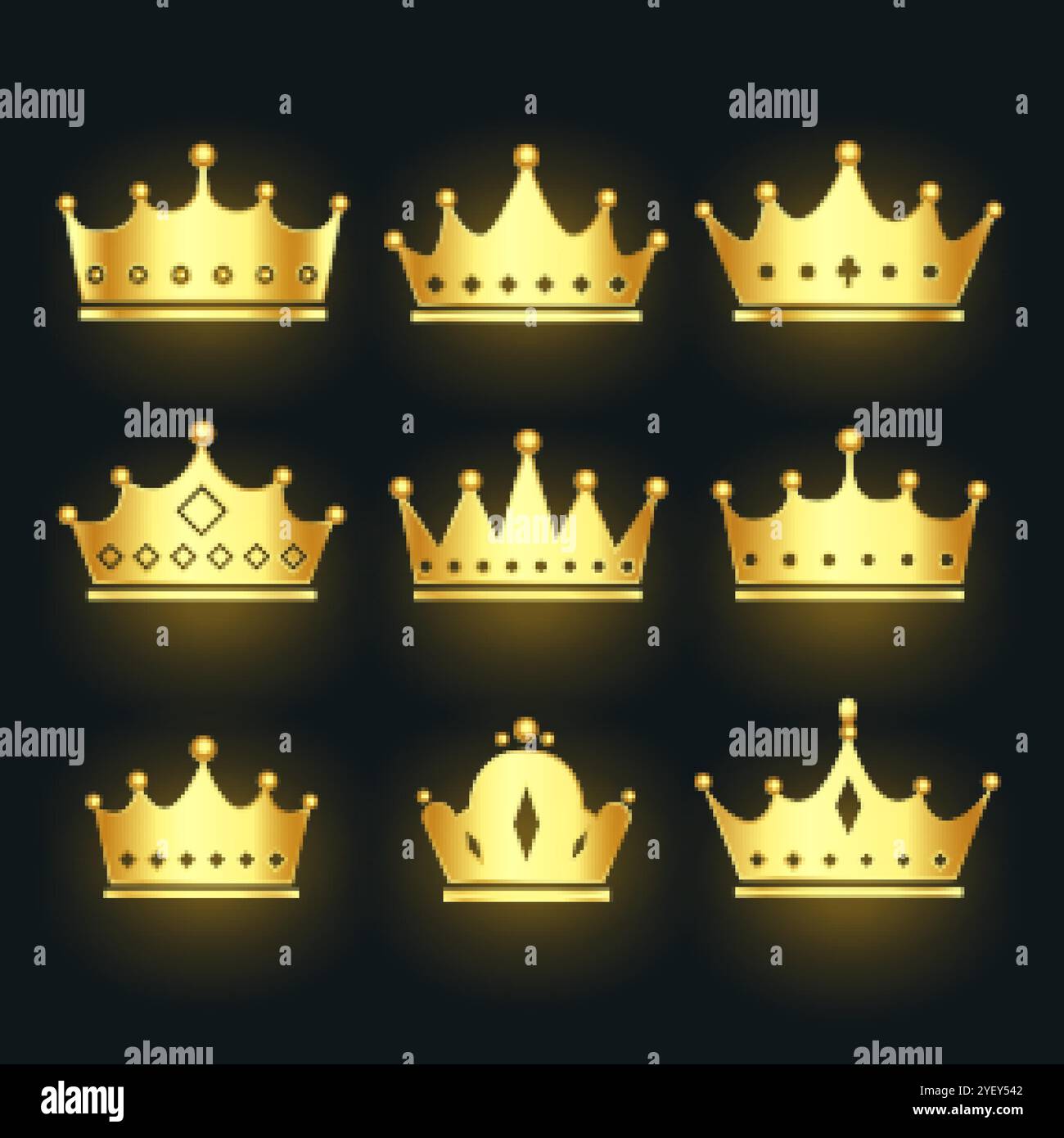 set of premium crowns in golden color Stock Vector Image & Art - Alamy