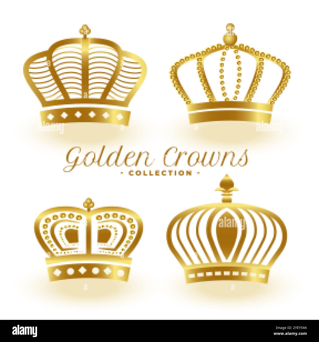 luxury golden royal crowns set of four Stock Vector Image & Art - Alamy