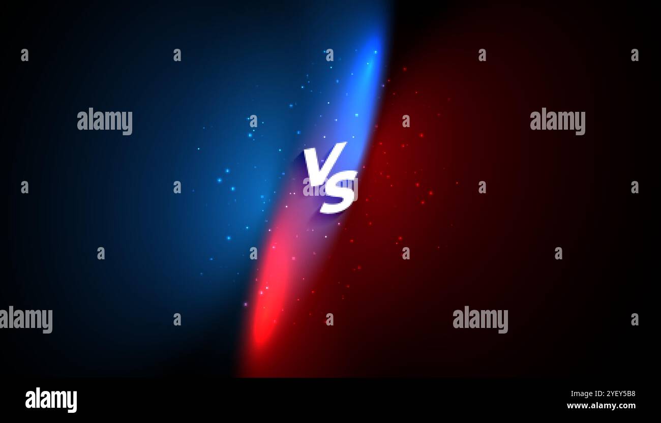 versus vs banner design with blue and red light effect Stock Vector ...