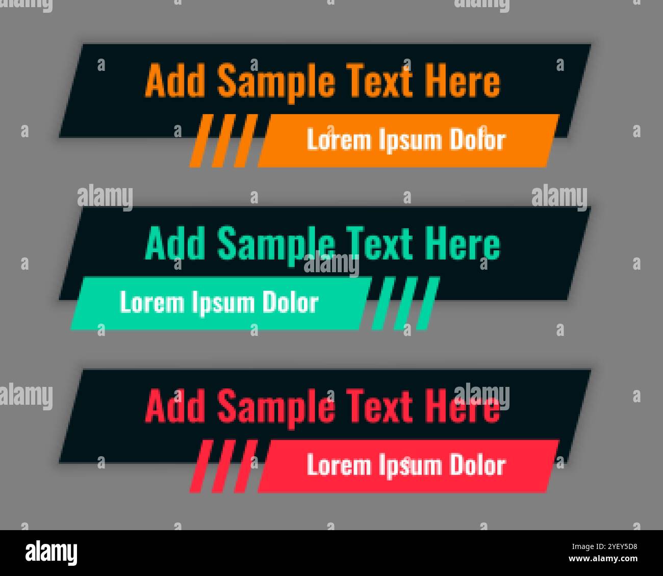 dark black theme lower third banners template set Stock Vector Image ...