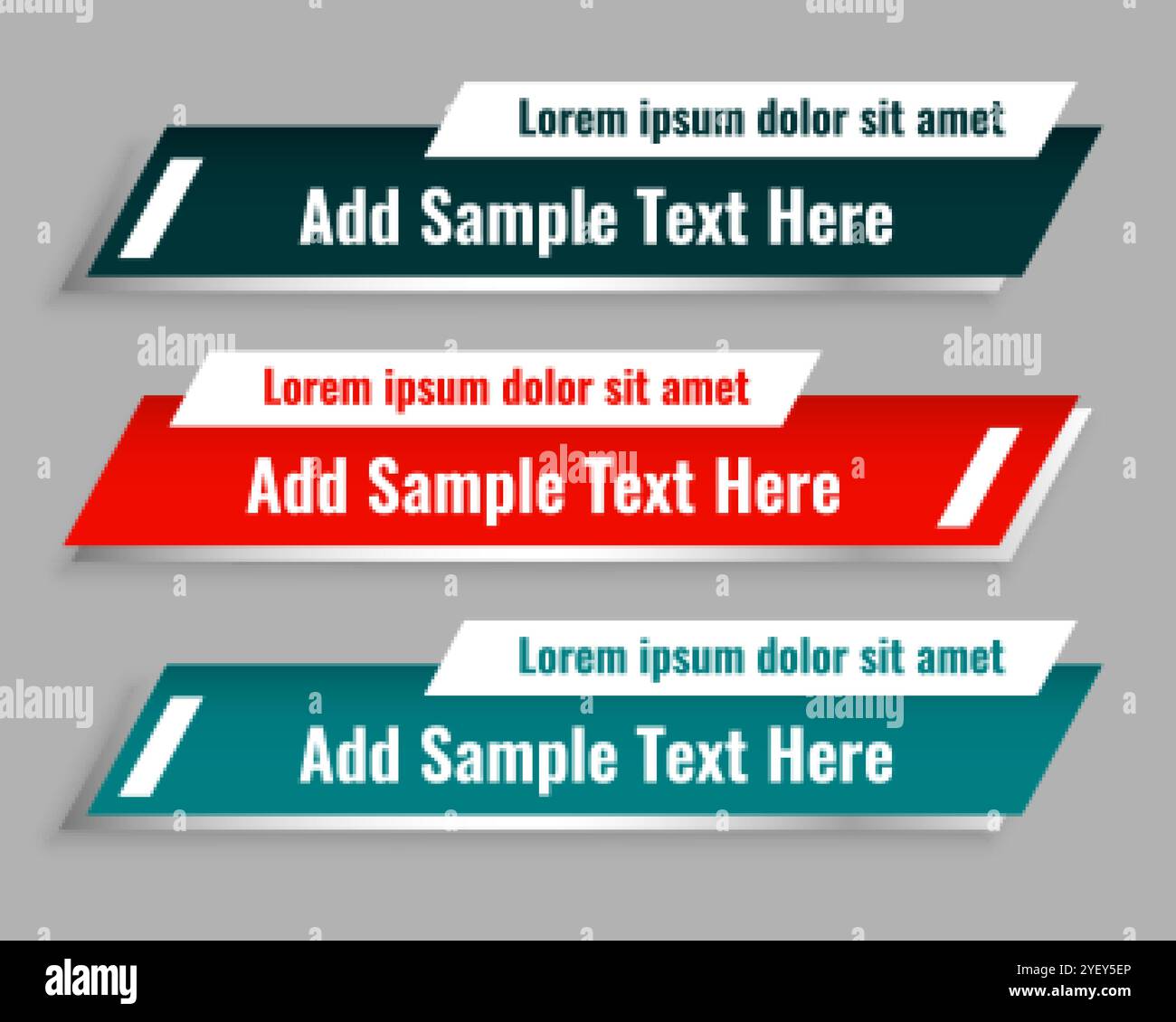 set of lower third template in three colors Stock Vector Image & Art ...