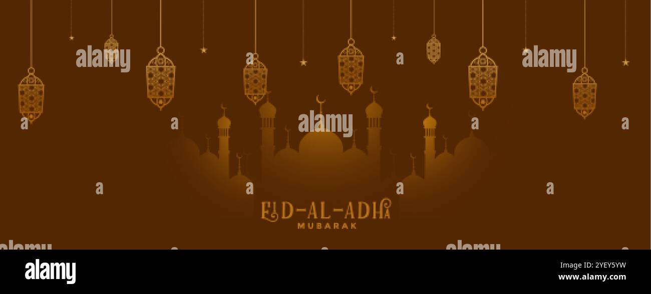 traditional eid al adha mubarak festival banner design Stock Vector ...