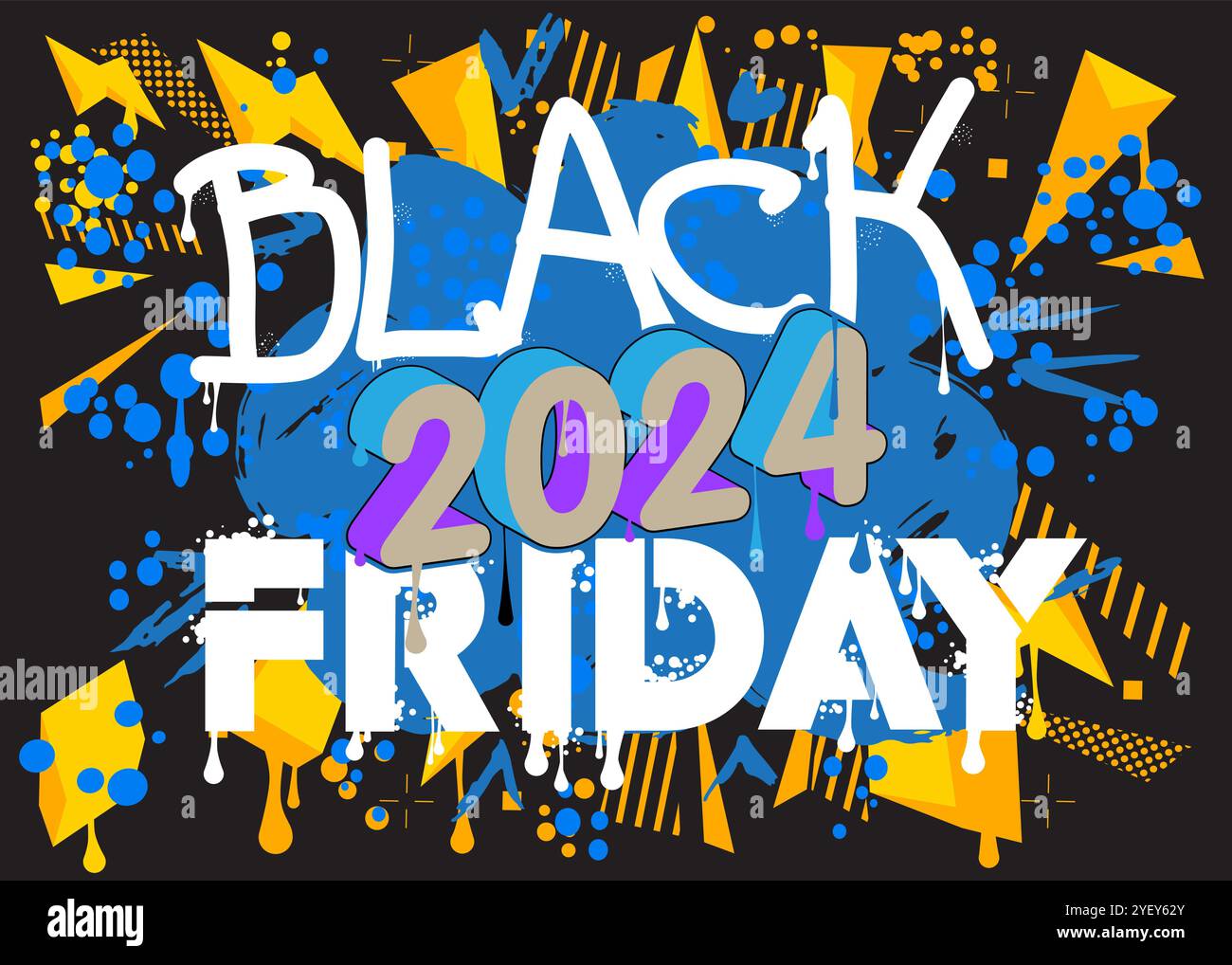 Black Friday 2024 Graffiti tag. Abstract modern street art decoration ...
